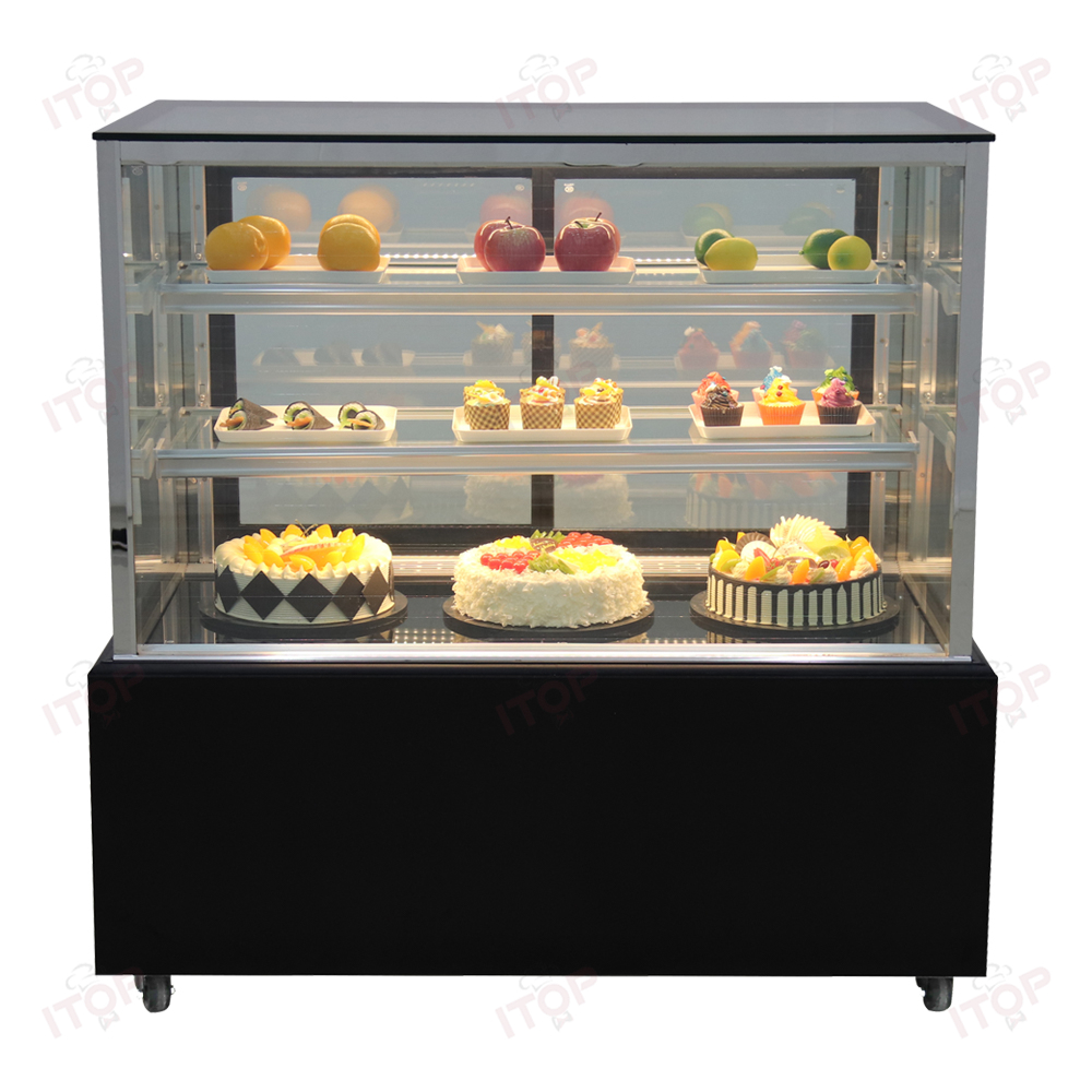 Commercial Countertop Cake Showcase Glass Refrigerated Display Case For ...